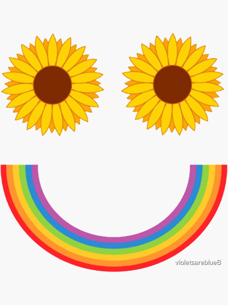 "flower rainbow smiley face" Sticker for Sale by violetsareblue8 ...