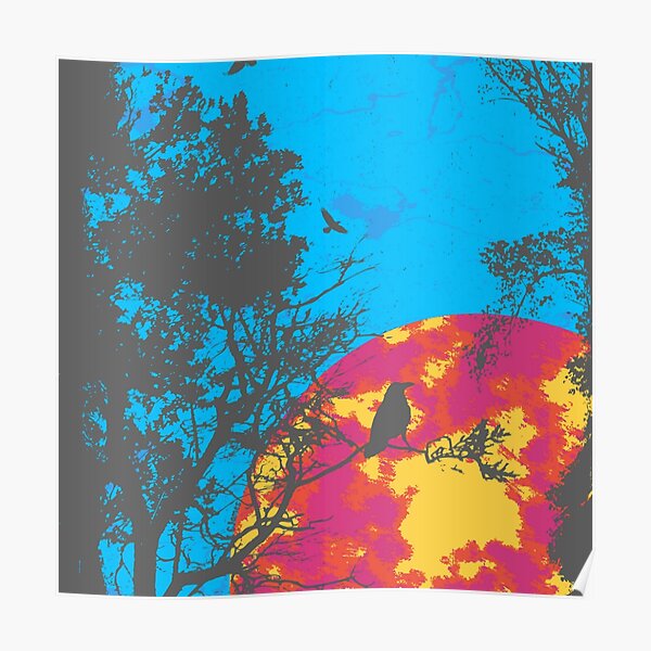 "Raven and the moon digital art" Poster for Sale by Bluemoon420 | Redbubble