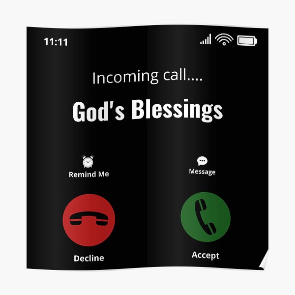 "Incoming Call God's Blessings - God's Blessings Call Screen" Poster ...