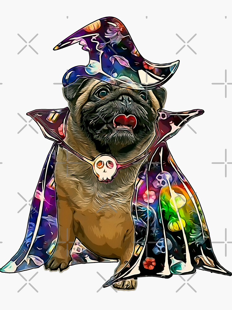 "Pug halloween, halloween pug, cute halloween dog, funny pug witch ...