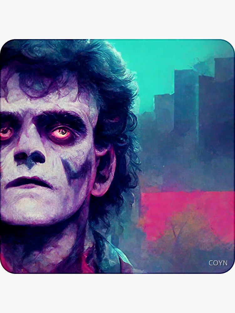 "Disco zombie neon synthwave" Sticker for Sale by COYN | Redbubble