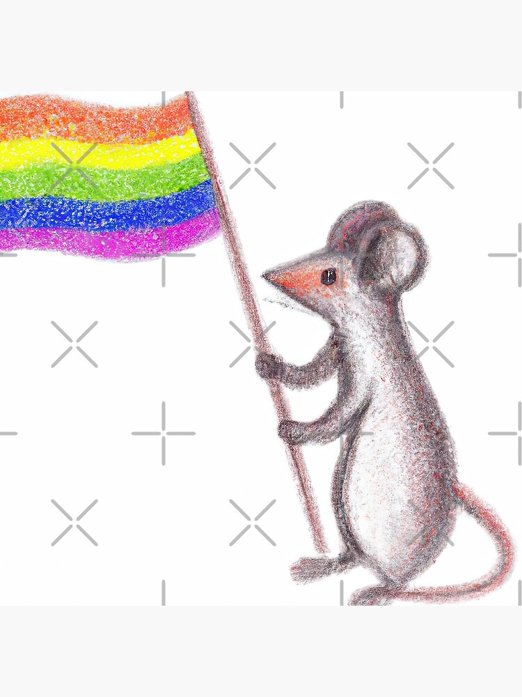 "Strong LGBTQ Mouse holding a Pride Flag" Poster for Sale by ...
