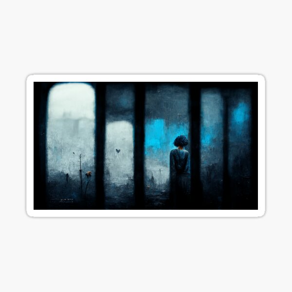 "Alone." Sticker for Sale by GracefulShark | Redbubble