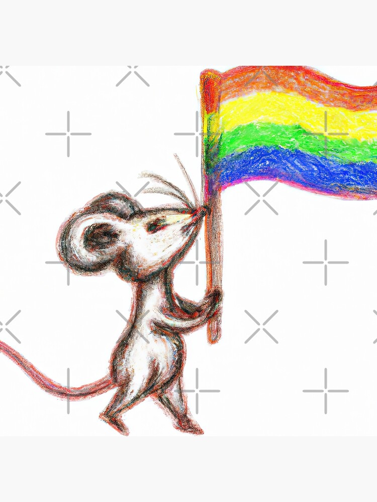 "Tiny Cute LGBTQ Mouse holding a Pride Flag" Poster for Sale by ...