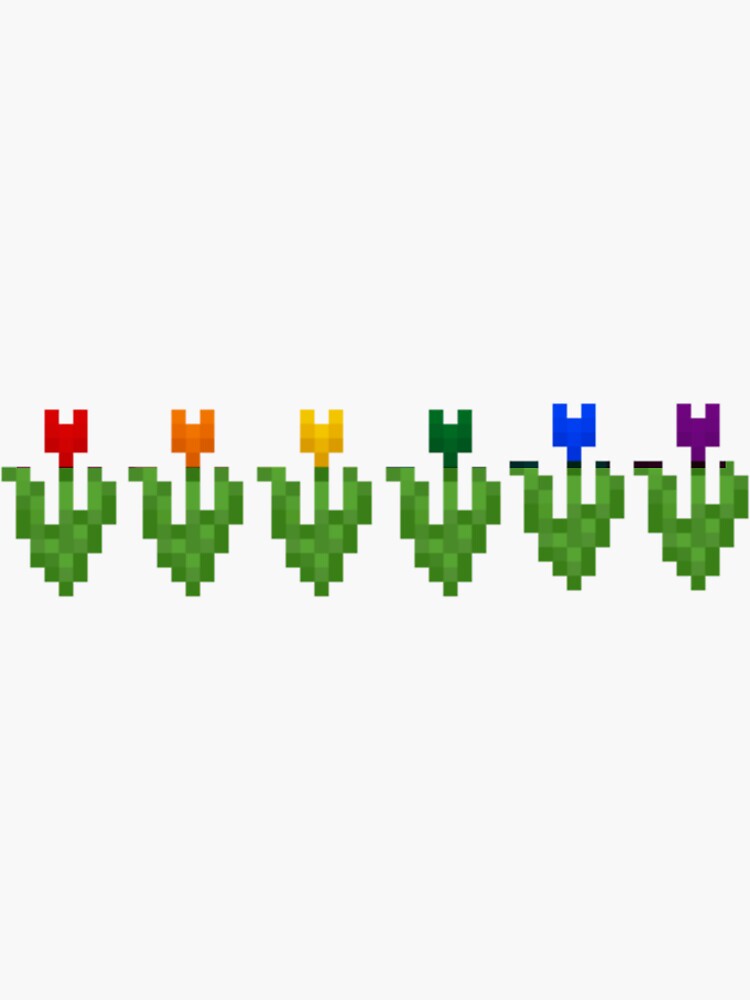 "Rainbow Pride Minecraft Flowers" Sticker for Sale by itsarigrace ...