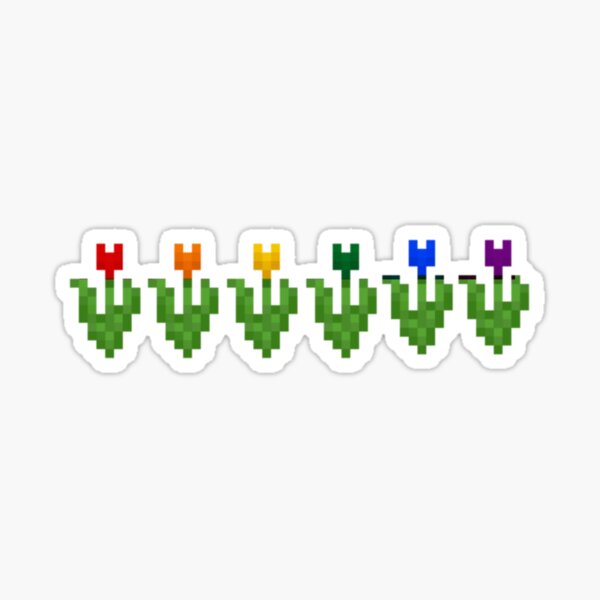 "Rainbow Pride Minecraft Flowers" Sticker for Sale by itsarigrace ...