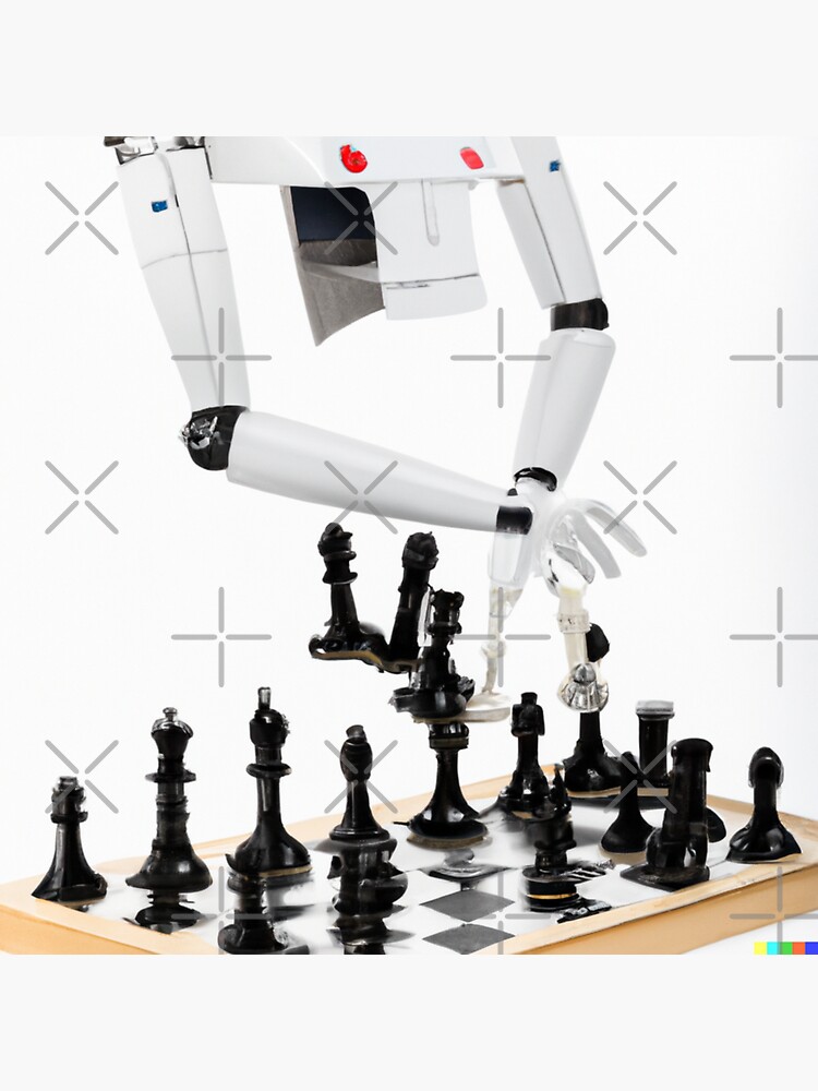 "Robot Playing Chess" Sticker for Sale by ai-draw | Redbubble