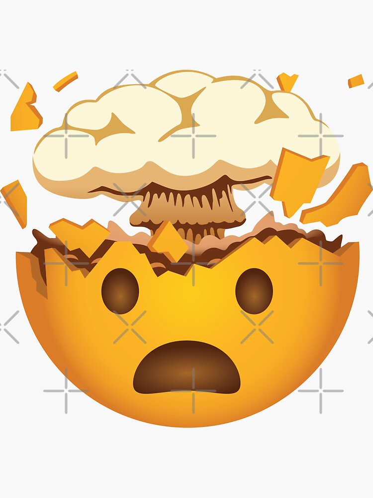 Pegatina «Mind Blown Emoji Funny New Emoji» de japdua | Redbubble