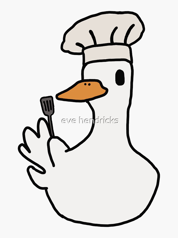"Duck wearing chefs hat" Sticker for Sale by evemaryh200 | Redbubble