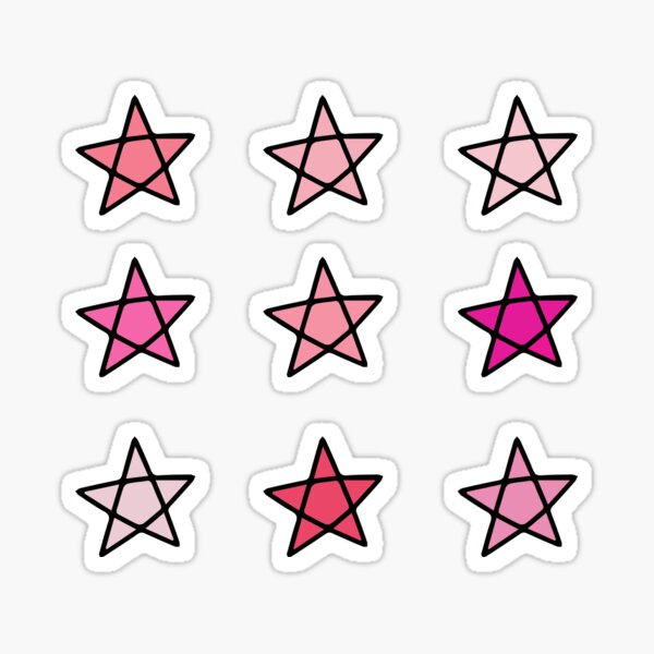 "Pink Star Pack" Sticker for Sale by ZanderZander | Redbubble