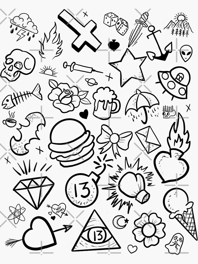 "Patchwork Tattoos" Sticker for Sale by Ketrinartistka | Redbubble