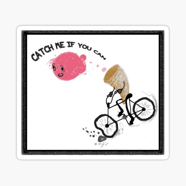 "Catch me if you can " Sticker for Sale by MindTracer | Redbubble