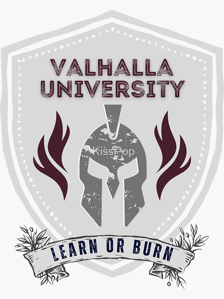 "Vintage Valhalla University Viking Varsity" Sticker for Sale by ...