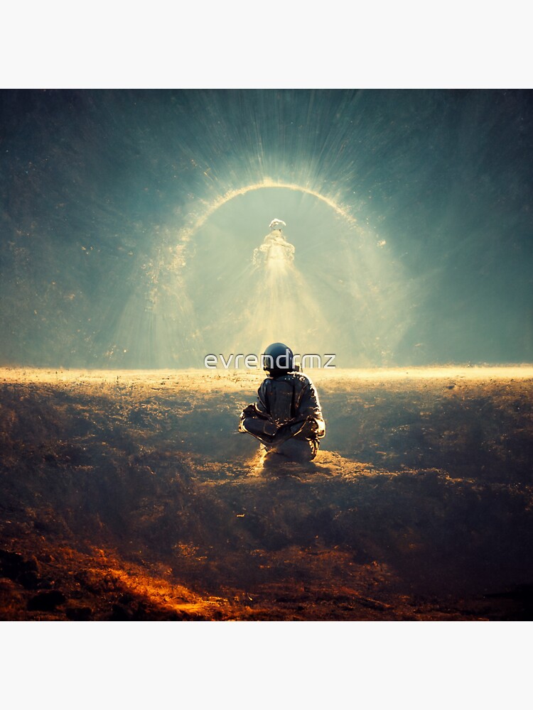 " Astronaut Praying to the Space God" Sticker for Sale by evrendrmz ...