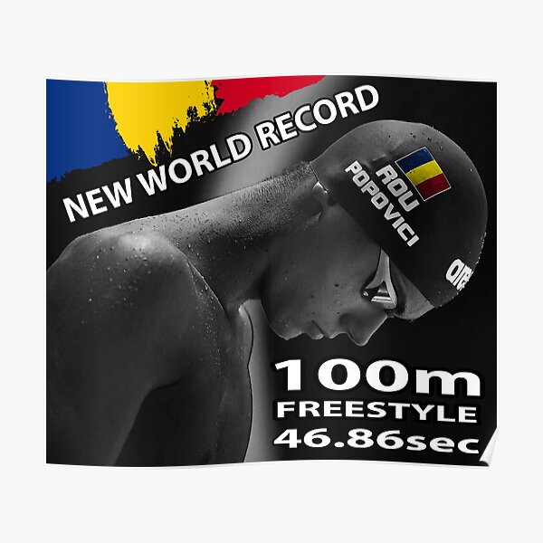 "David Popovici, 100m World Champion, 2022" Poster for Sale by 70-80-90 ...