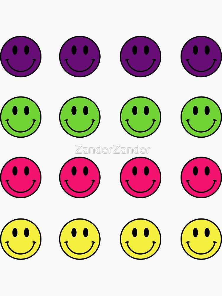 "90s smiley face pack" Sticker for Sale by ZanderZander | Redbubble