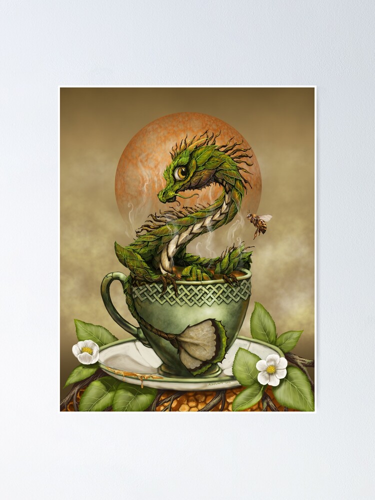 "Tea Dragon" Poster for Sale by SMorrisonArt | Redbubble