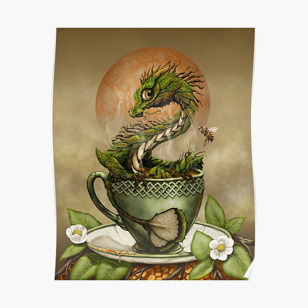 "Tea Dragon" Poster for Sale by SMorrisonArt | Redbubble