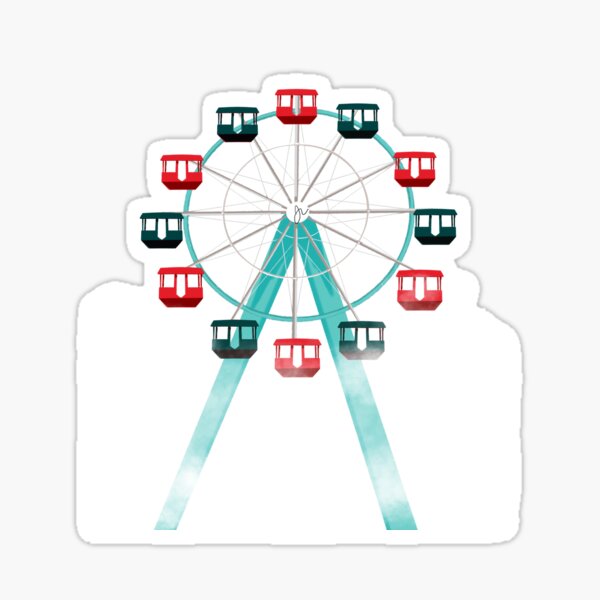 "Ferris Wheel v2" Sticker for Sale by BlueSoulArt99 | Redbubble