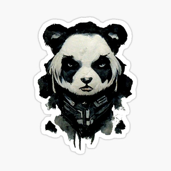 "Angry panda portrait" Sticker for Sale by etherElric | Redbubble
