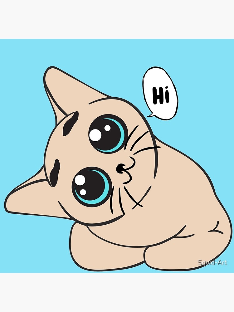 "Baby Cat Say Hi To Every One " Poster for Sale by Squid-Art | Redbubble