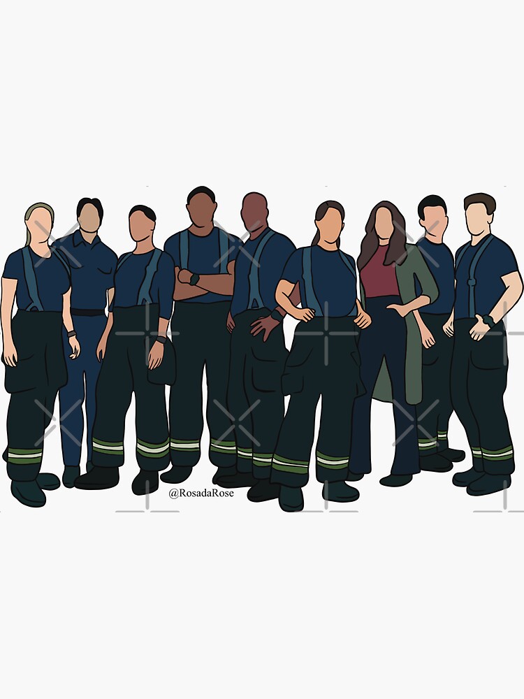 "Station 19 cast #2" Sticker for Sale by Rosadarose | Redbubble