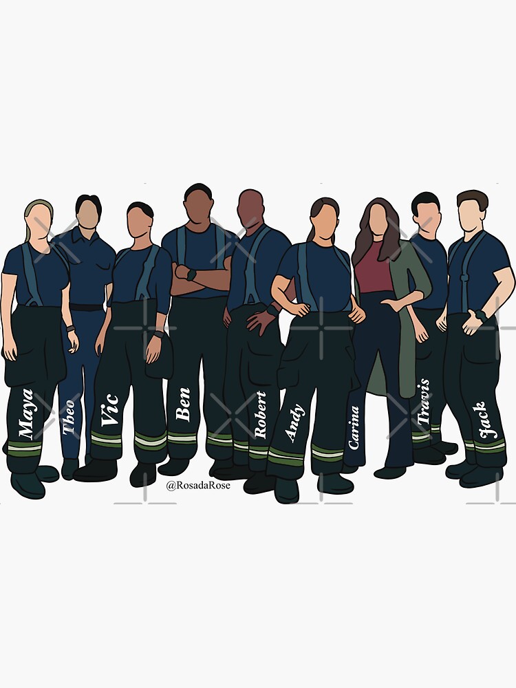 "Station 19 cast #2b" Sticker for Sale by Rosadarose | Redbubble