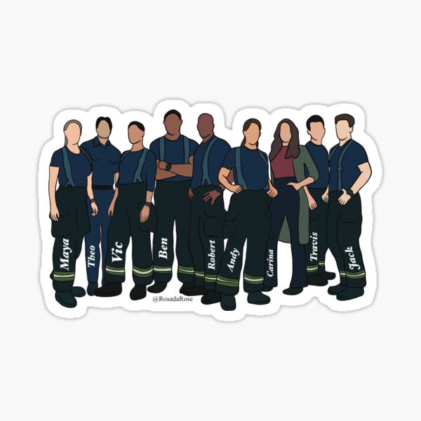 "Station 19 cast #2b" Sticker for Sale by Rosadarose | Redbubble