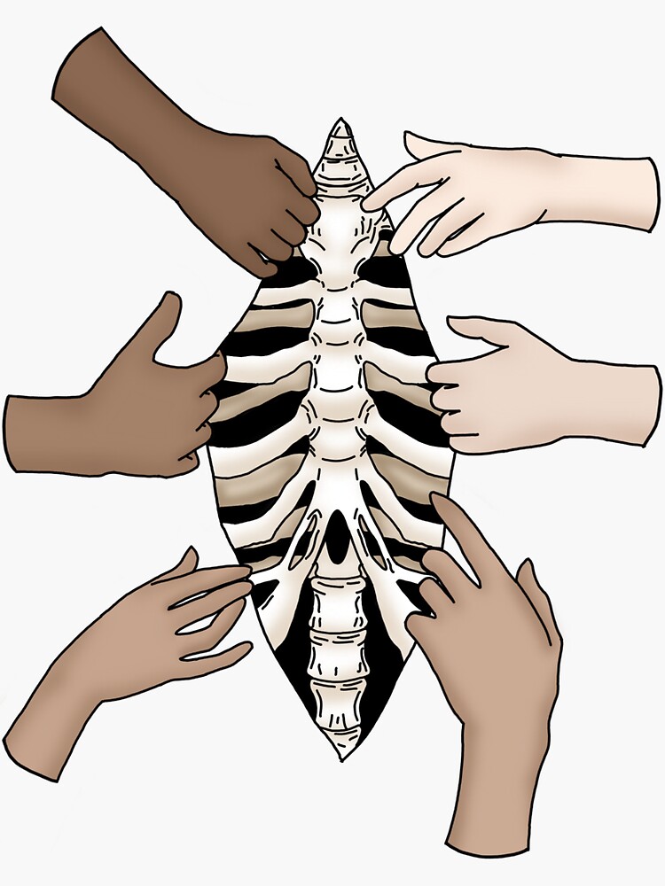 "Hands opening rib cage!" Sticker for Sale by lucafae | Redbubble
