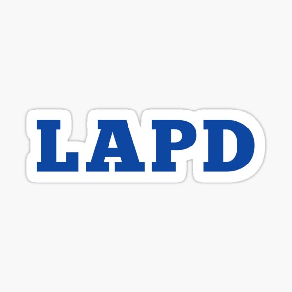 "Lapd / Lapd Los Angeles / Los Angeles / Lapd Design" Sticker for Sale ...