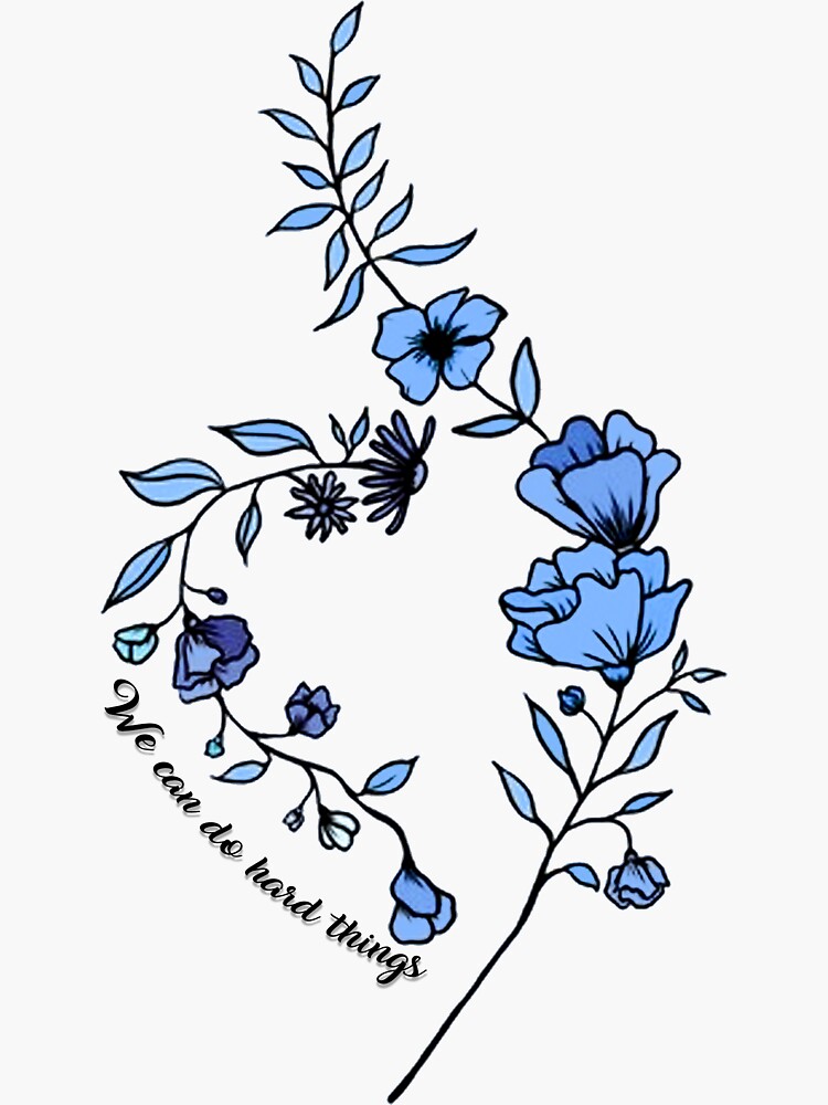 "NEDA flower symbol blue" Sticker for Sale by JACK034 | Redbubble