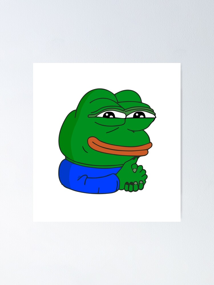 "Hmm Thinking Pepe Emote Pepe The Frog " Poster for Sale by sayedmossad ...