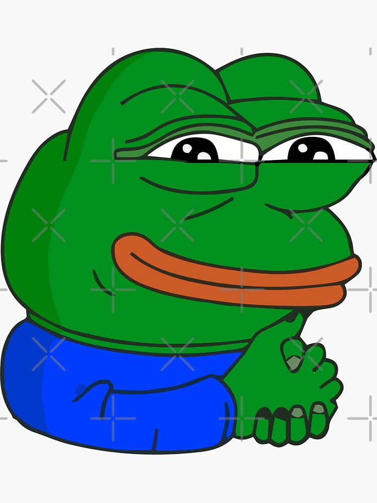 "Hmm Thinking Pepe Emote Pepe The Frog " Sticker for Sale by ...