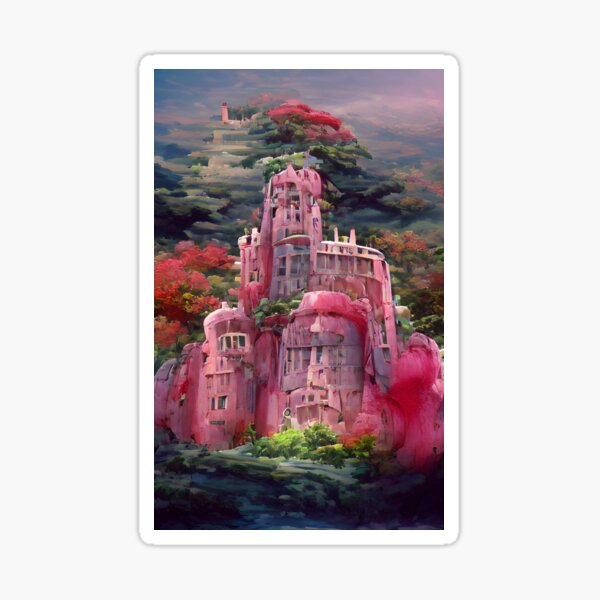 "Pink Castle" Sticker for Sale by Le-PapillonArt | Redbubble