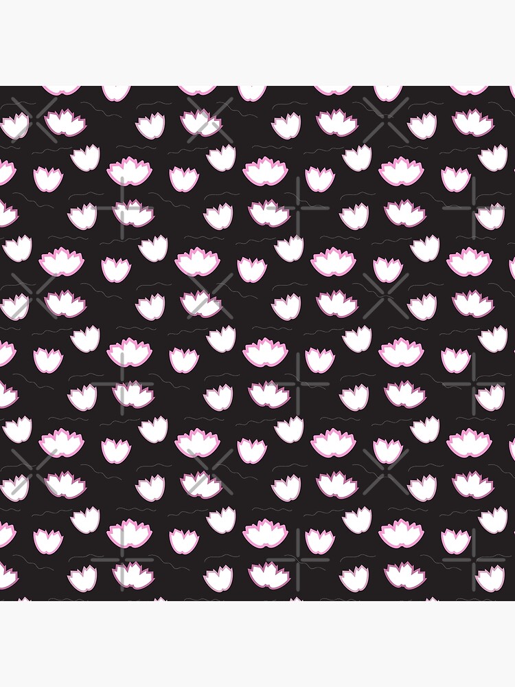 "soft pink offset flower floating pattern on black background ...