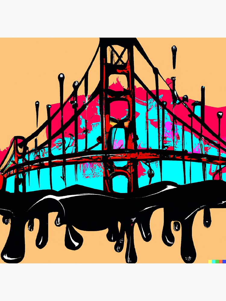 "Golden Gate Bridge Graffiti" Sticker for Sale by DesignsbyOSOSO ...