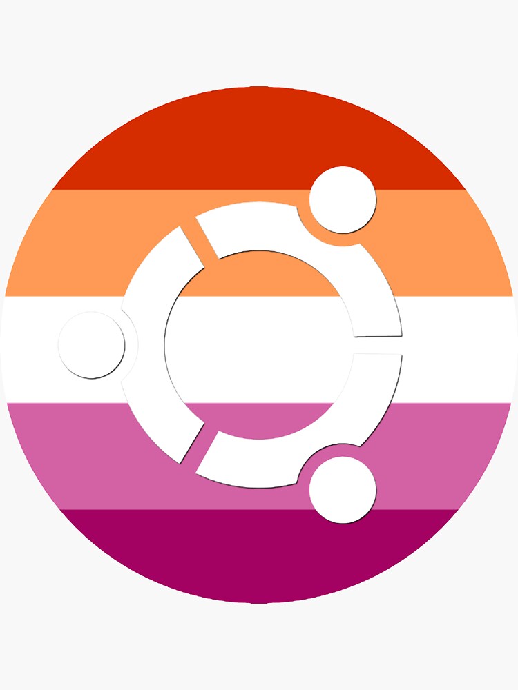 "Ubuntu Logo lesbian Pride" Sticker for Sale by thelizzerd | Redbubble