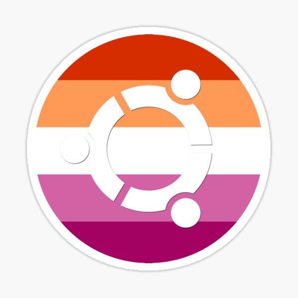 "Ubuntu Logo lesbian Pride" Sticker for Sale by thelizzerd | Redbubble