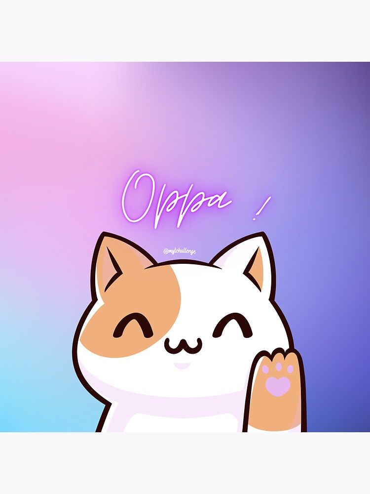 "Purple Vibes Cat Oppa!" Sticker for Sale by Mylchallenge | Redbubble