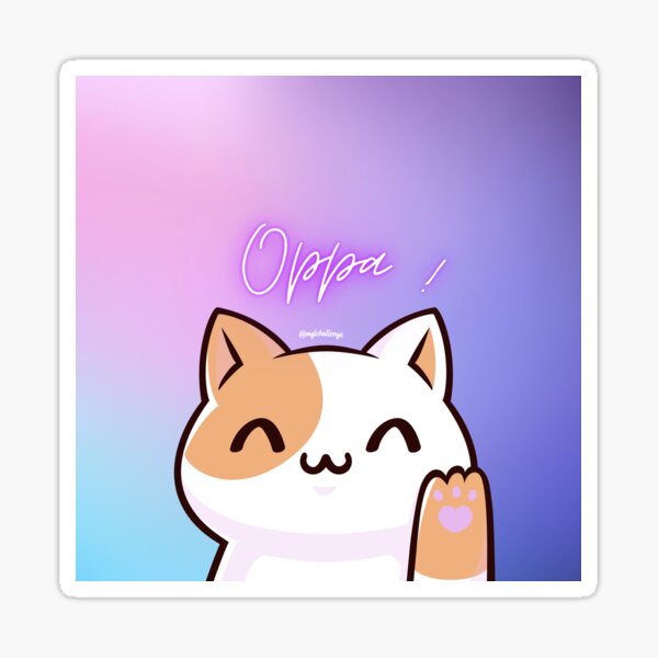 "Purple Vibes Cat Oppa!" Sticker for Sale by Mylchallenge | Redbubble