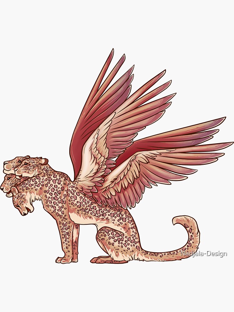 "Four-headed Leopard" Sticker for Sale by Nadjala-Design | Redbubble