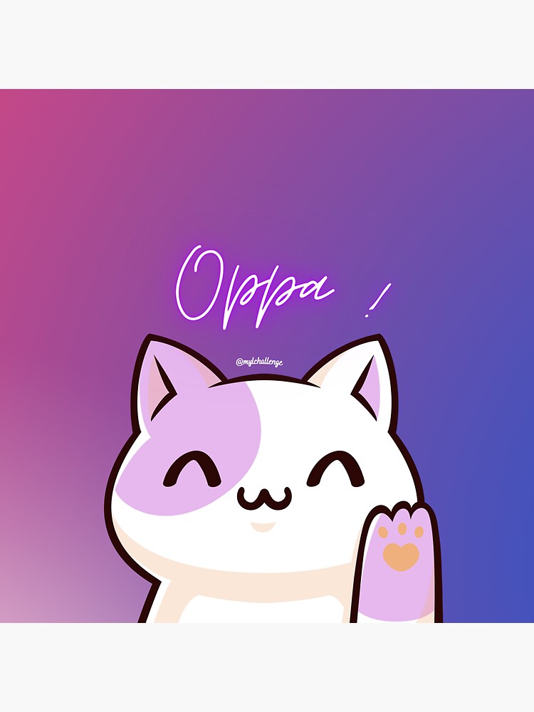 "Purple Vibes Cat Oppa!" Sticker for Sale by Mylchallenge | Redbubble