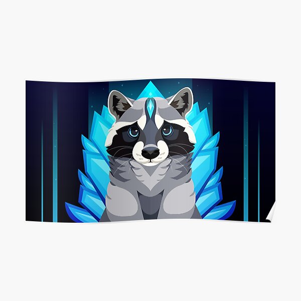 "Crystal Raccoon" Poster by Miago | Redbubble