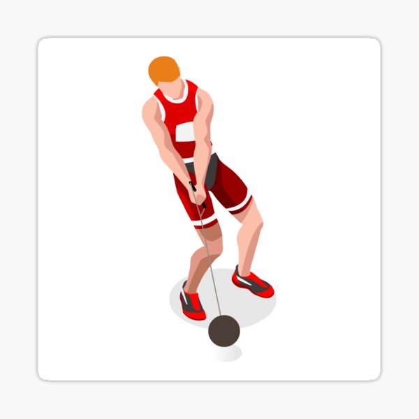 "Hammer Throw Thrower Athlete" Sticker for Sale by aurielaki | Redbubble