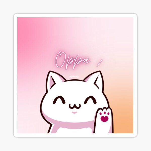 "Pink Vibes Cat Oppa!" Sticker for Sale by Mylchallenge | Redbubble