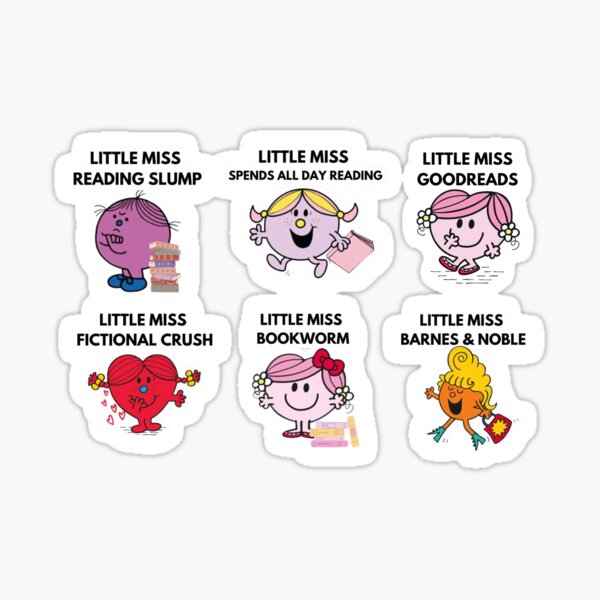 "little miss bookish pack" Sticker for Sale by haleyjournals | Redbubble