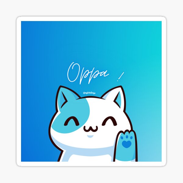 "Blue Vibes Cat Oppa!" Sticker for Sale by Mylchallenge | Redbubble