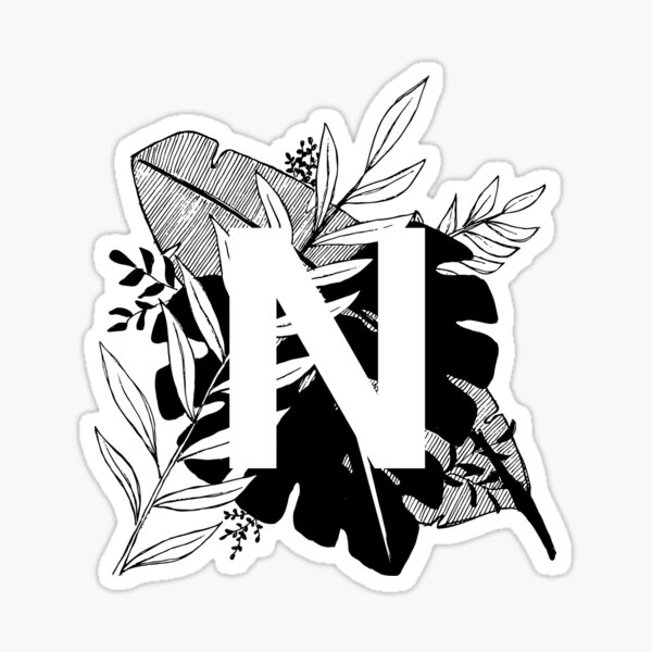 "Letter N" Sticker for Sale by sjwang23 | Redbubble
