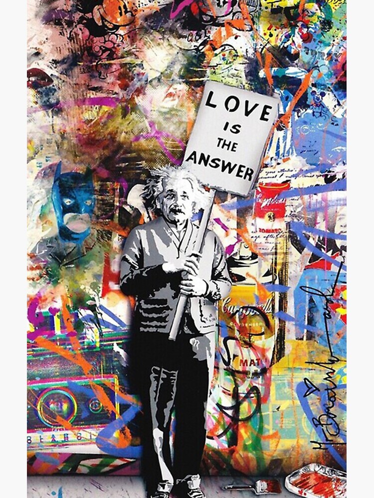 "Einstein Love Is The Answer Poster" Sticker for Sale by juankidd | Redbubble