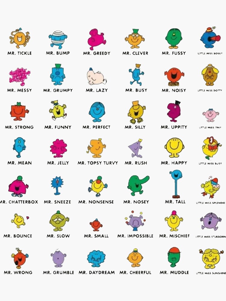 "Mr. Men " Sticker for Sale by teanTE999 | Redbubble